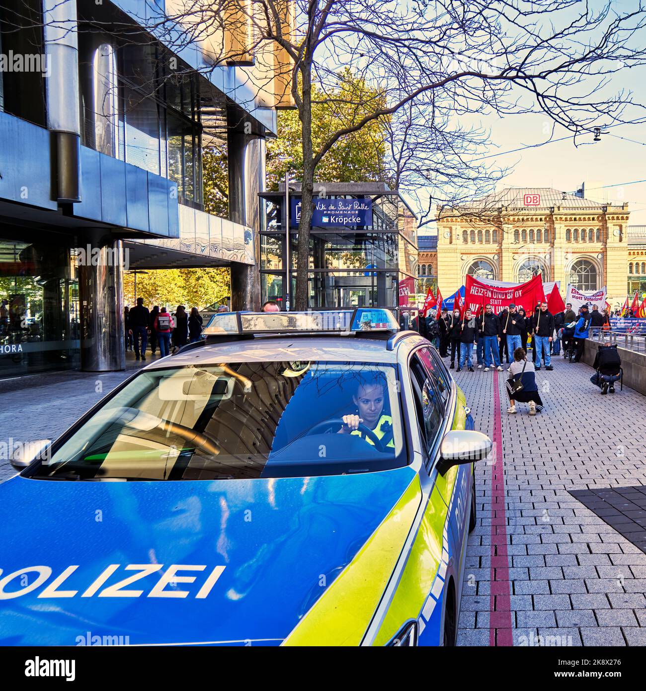 Hannover, Germany, October 22, 2022: Young pretty German policewoman ...
