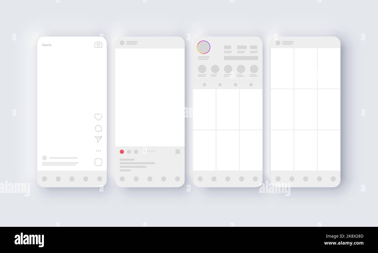 Template Screen Interface Application for Social Media Stock Vector ...