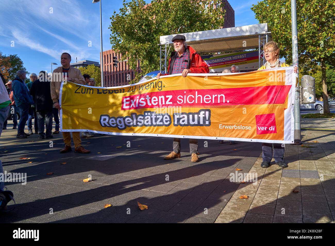 Hannover, Germany, October 22, 2022: Unemployed call for increase in ...