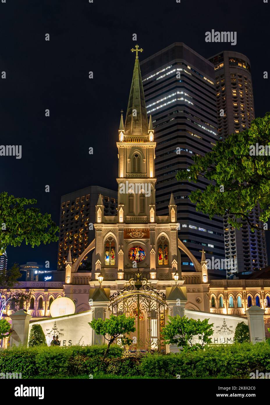 Chijmes Event Space at night, Singapore Stock Photo - Alamy