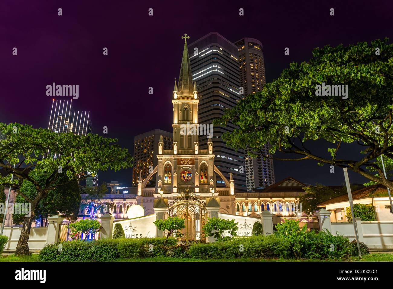 Chijmes Event Space at night, Singapore Stock Photo - Alamy