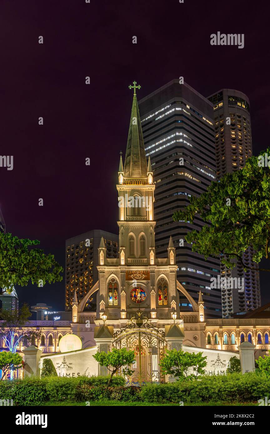 Chijmes Event Space at night, Singapore Stock Photo - Alamy
