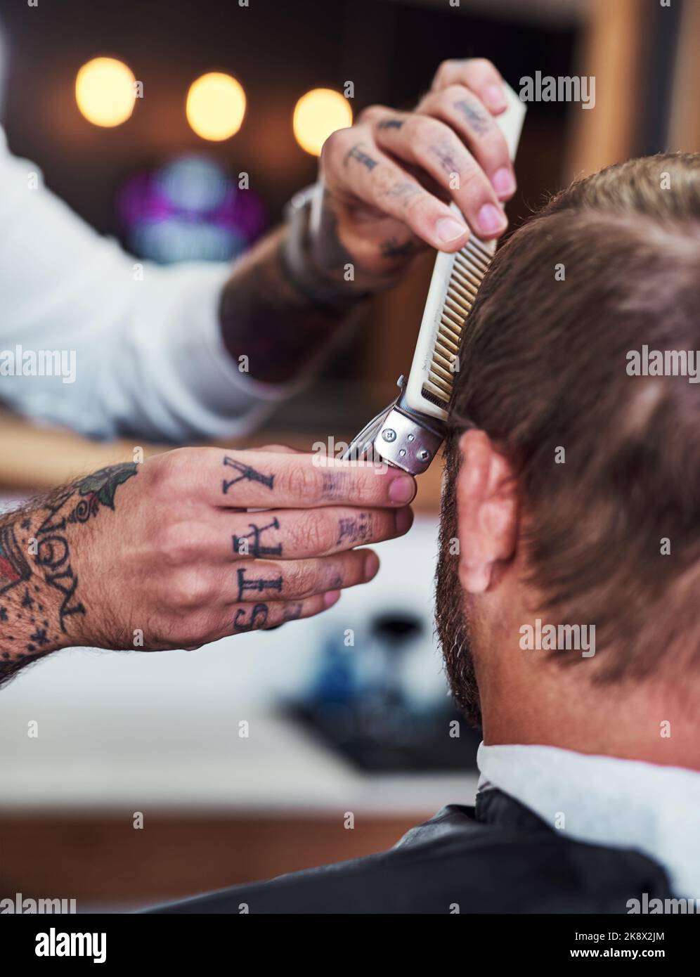 We style your hair exactly how you like it. an unrecognizable man ...