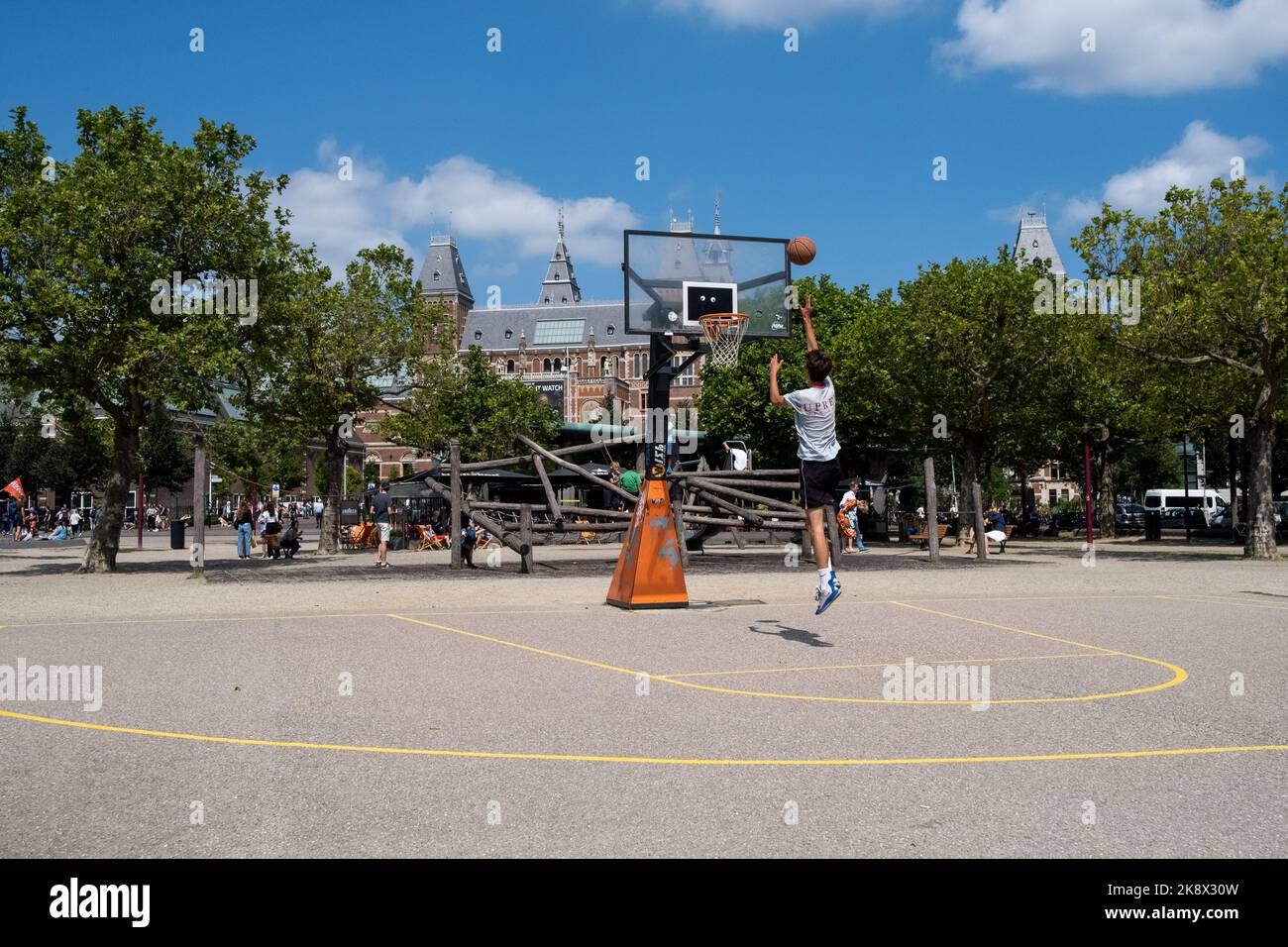 Netherlands, Amsterdam, July 2021. Illustration of daily life in ...