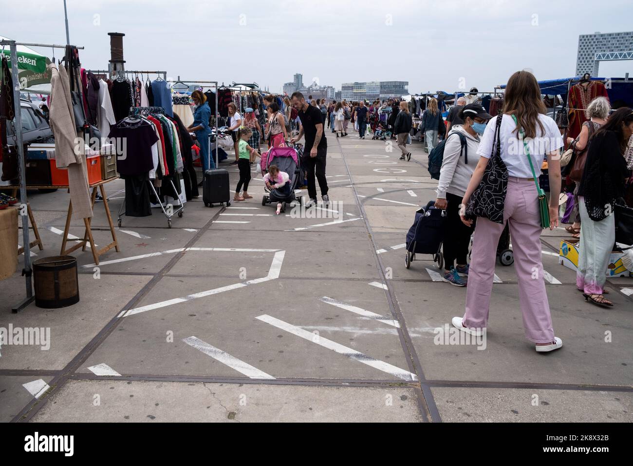 Netherlands, Amsterdam, July 2021. Illustration of daily life in ...