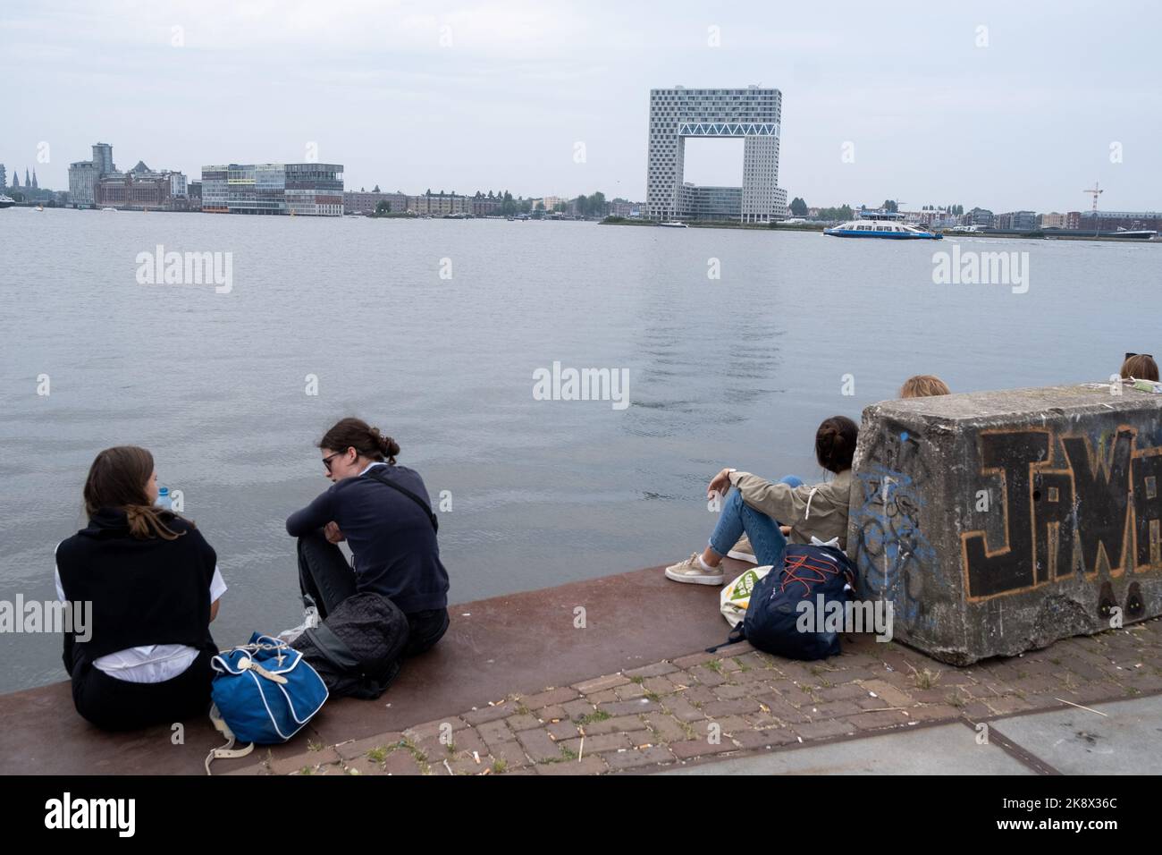 Netherlands, Amsterdam, July 2021. Illustration of daily life in ...