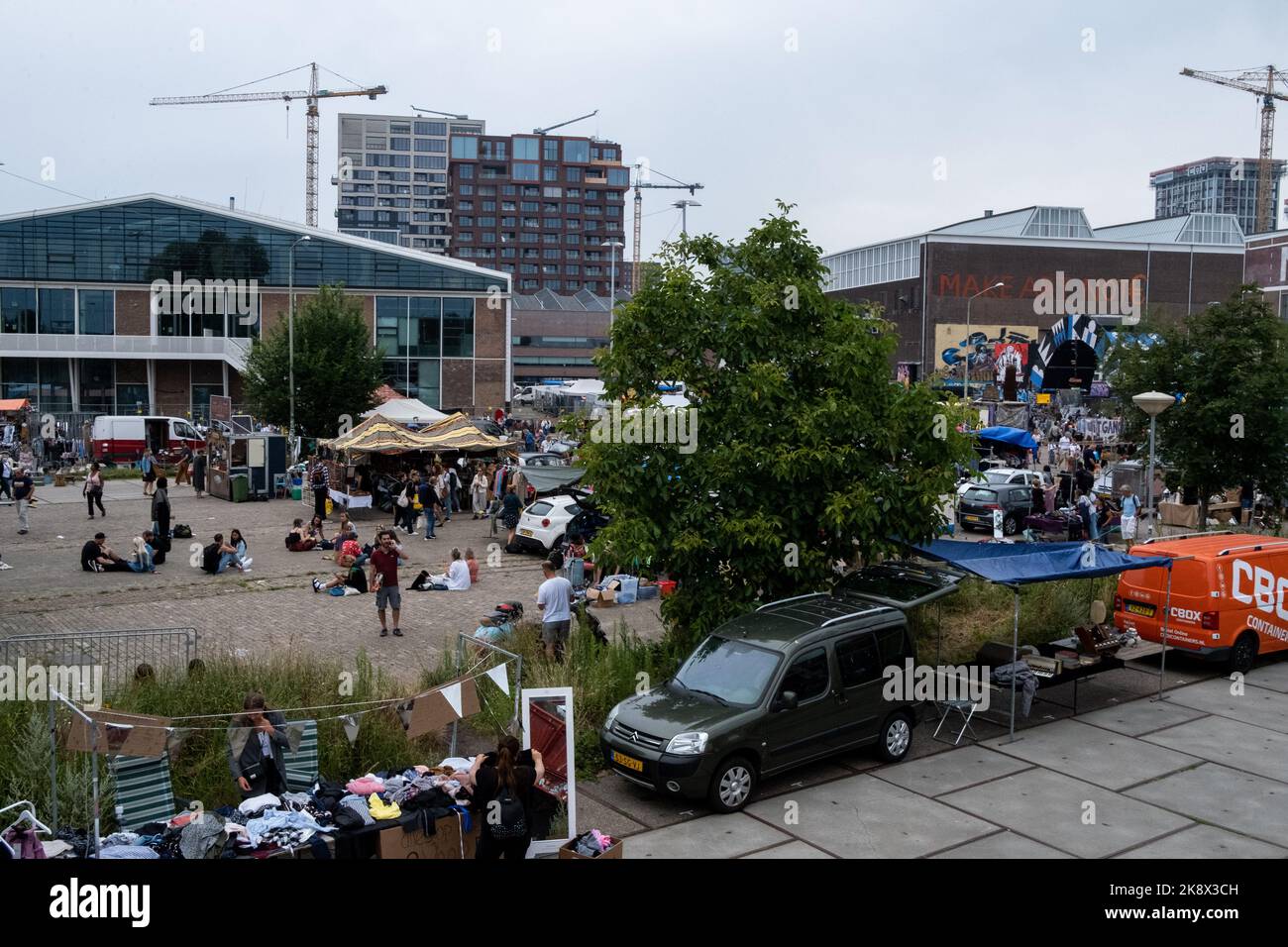 Netherlands, Amsterdam, July 2021. Illustration of daily life in ...