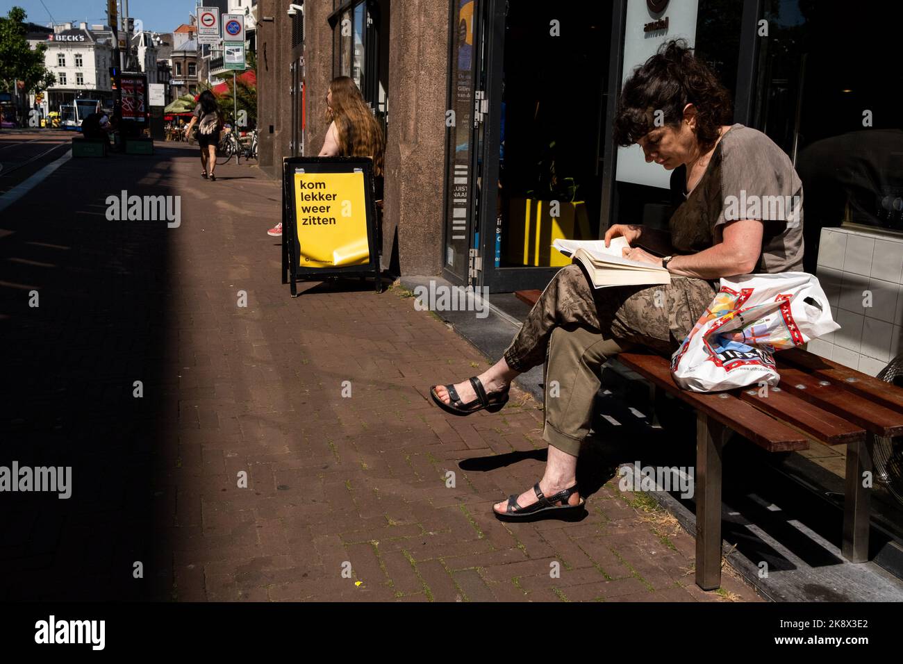 Netherlands, Amsterdam, July 2021. Illustration of daily life in ...