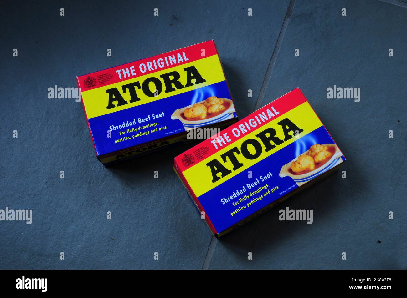 Atora shredded beef suet for dumplings, puddings and pies Stock Photo ...