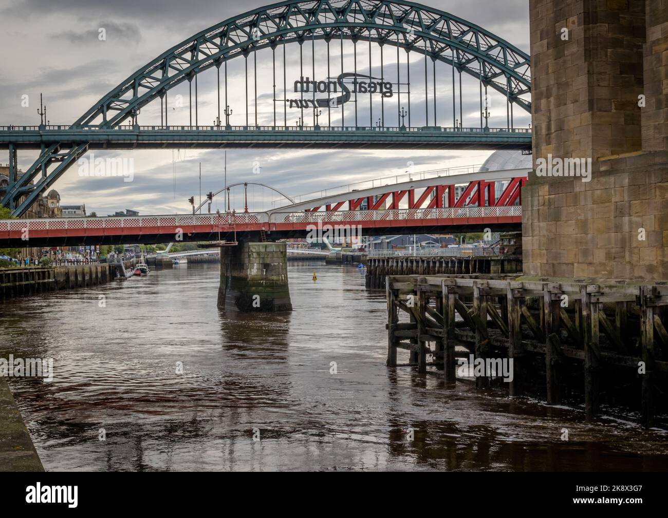 Tyne Bridge Newcastle with Great North Run Sign Stock Photo - Alamy