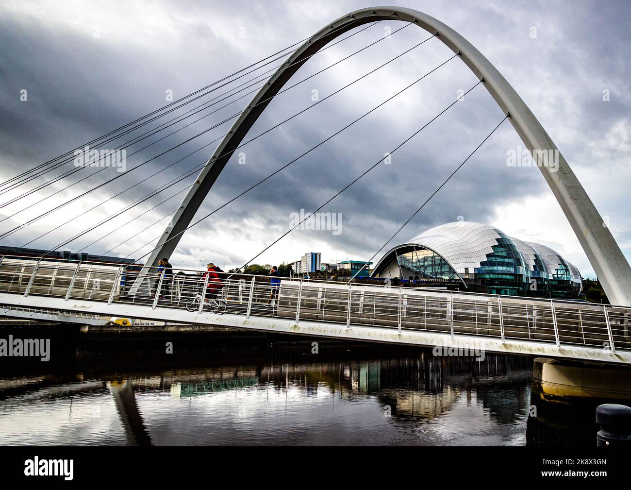 Gateshead Millennium Bridge on Newcastle quayside Stock Photo - Alamy