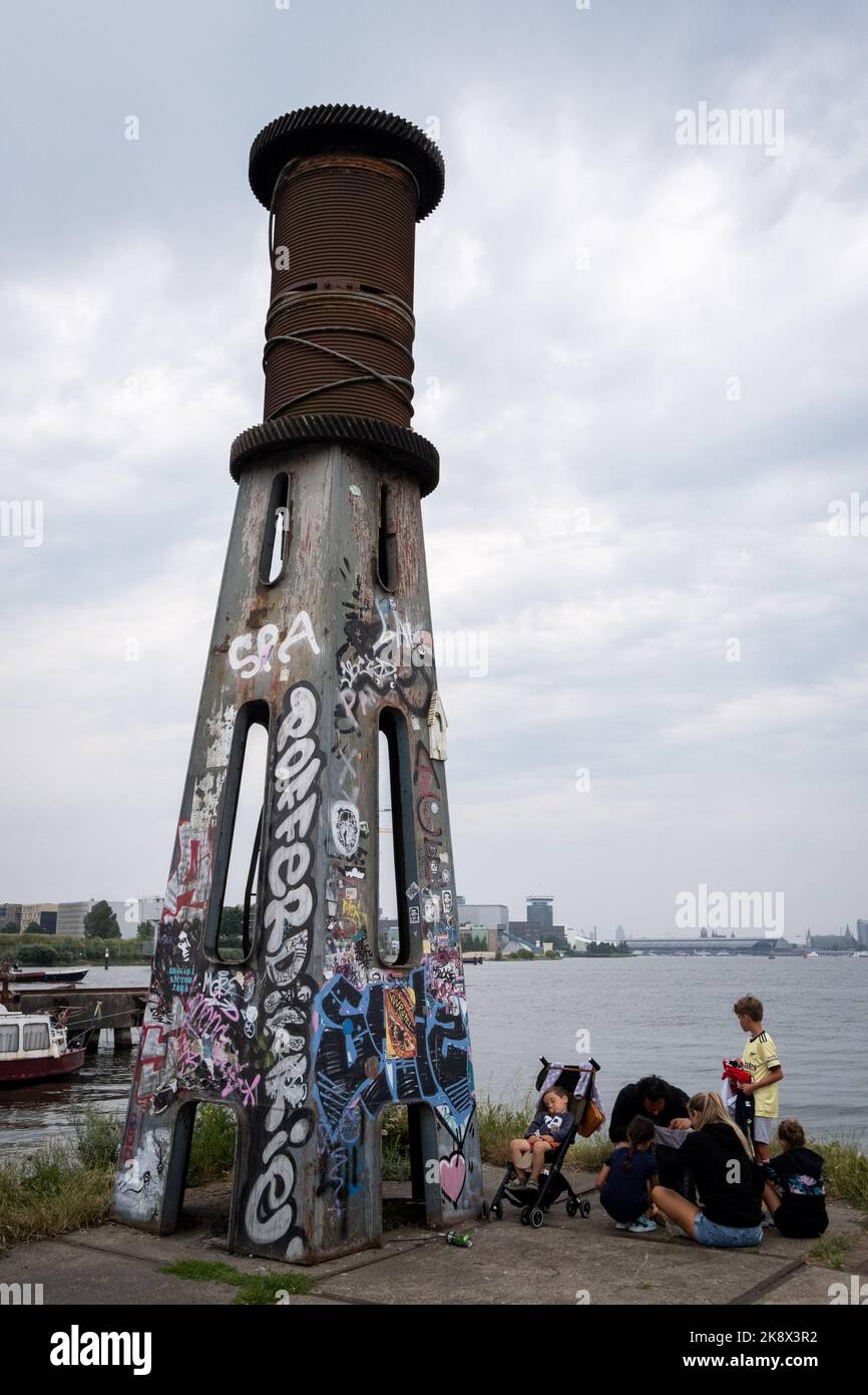 Netherlands, Amsterdam, July 2021. Illustration of daily life in ...