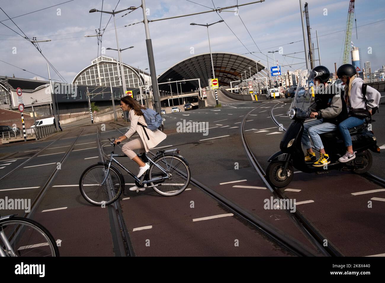 Netherlands, Amsterdam, July 2021. Illustration of daily life in ...