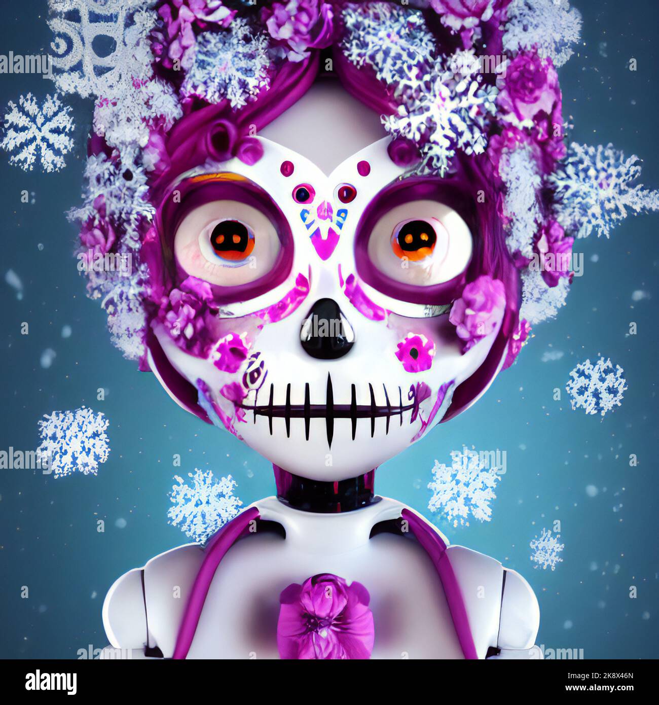Sugar Skull Robots celebrating the Day of the Dead Festival after ...