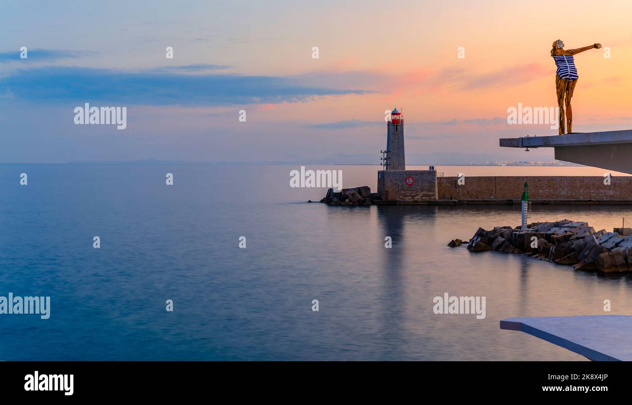 Nice, France - May 25, 2022: Sunset at the harbor with the ...