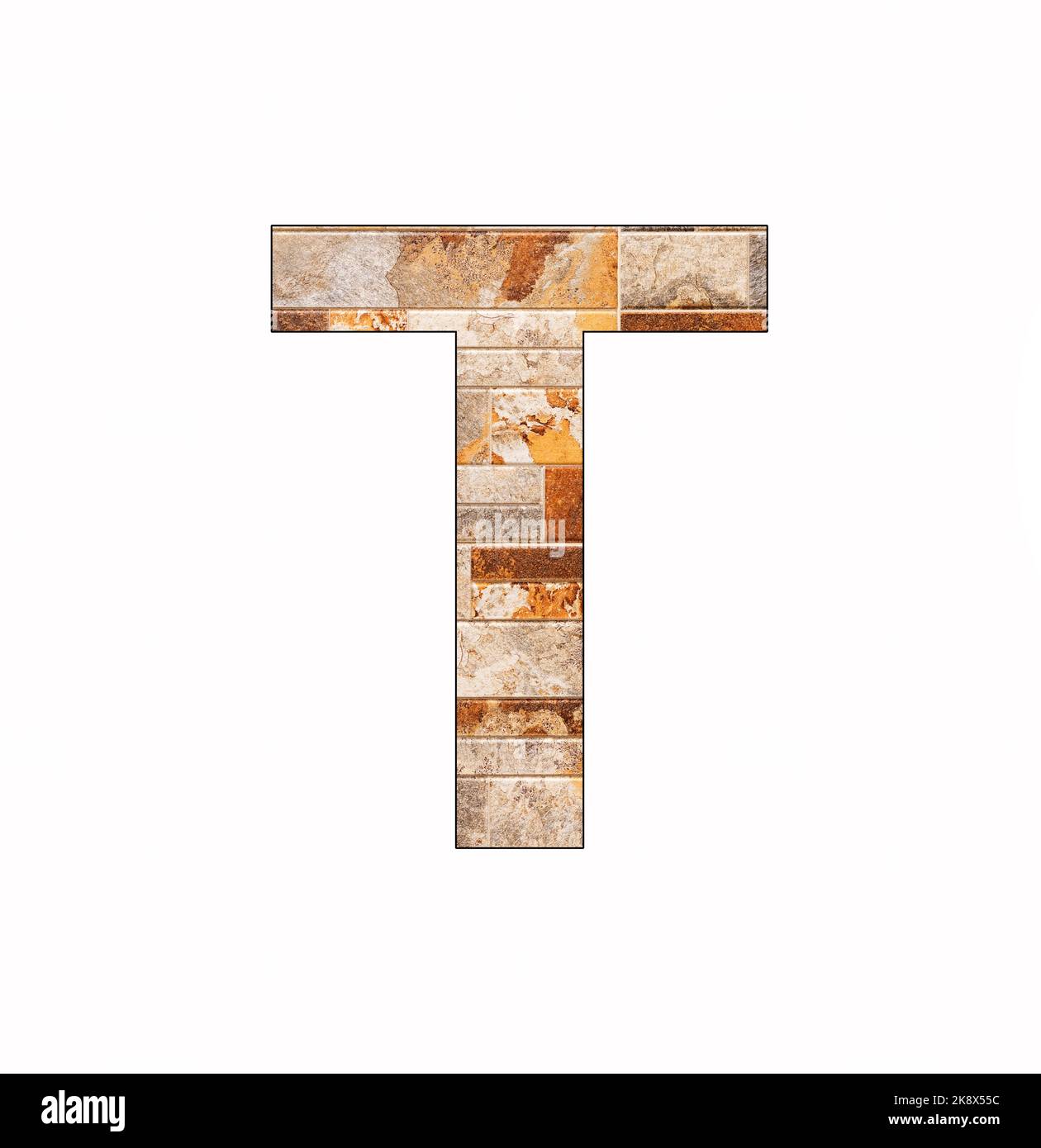 Alphabet letter T - Rustic tile background Stock Photo - Alamy