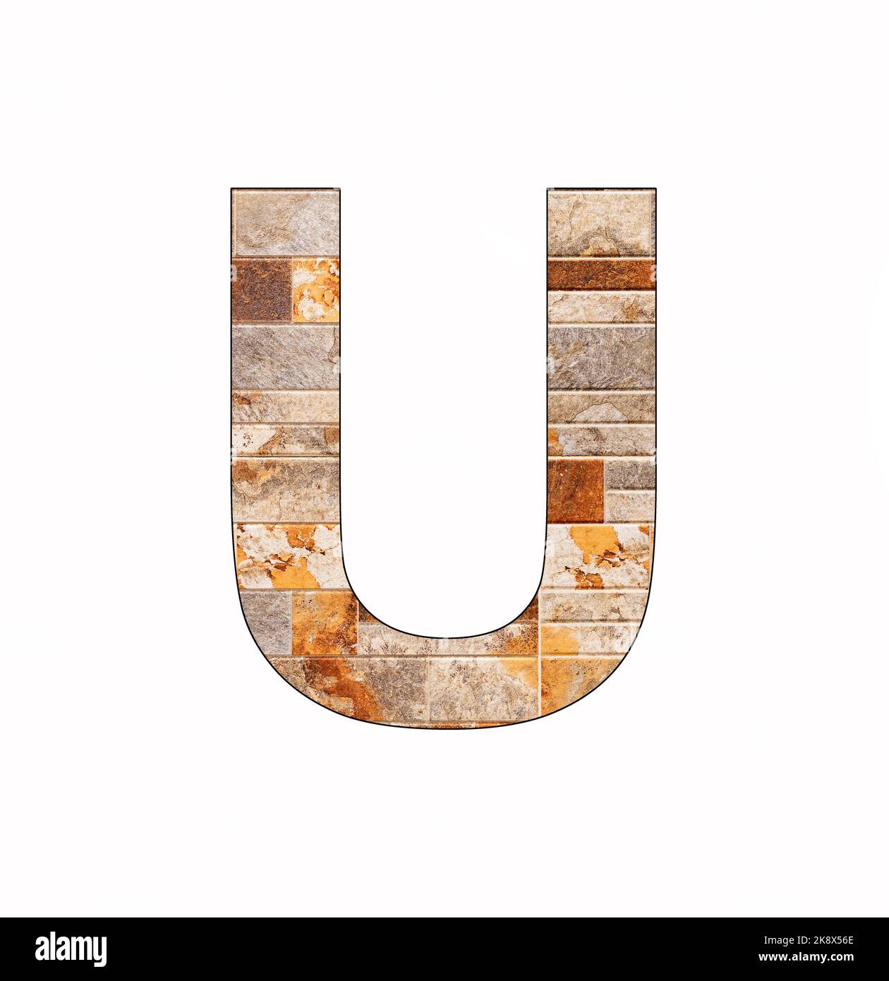 Alphabet letter U - Rustic tile background Stock Photo - Alamy