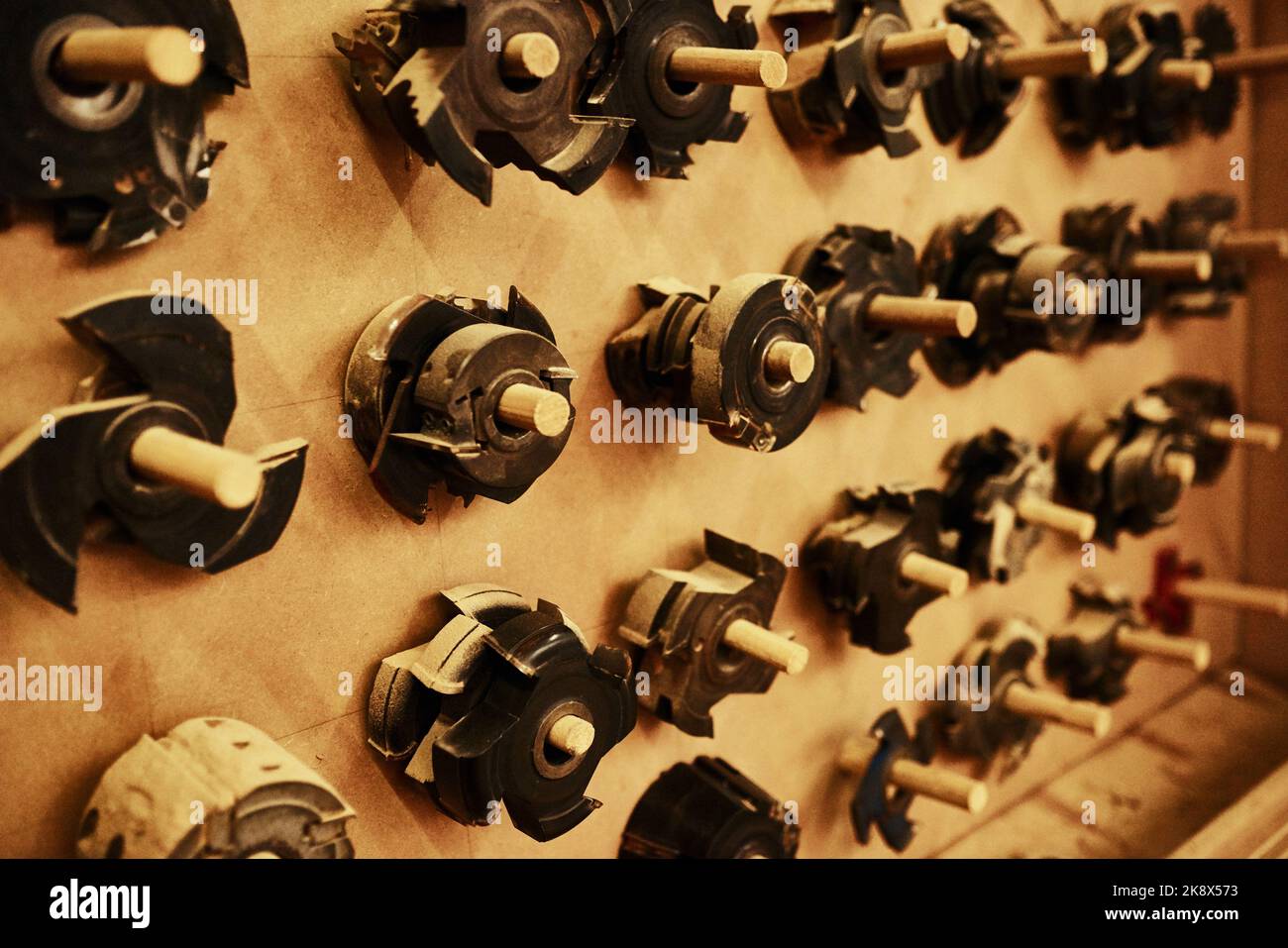 The sharper the better. Still life shot of the different types of ...