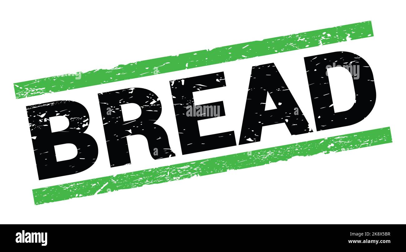 BREAD text written on green rectangle stamp sign Stock Photo - Alamy