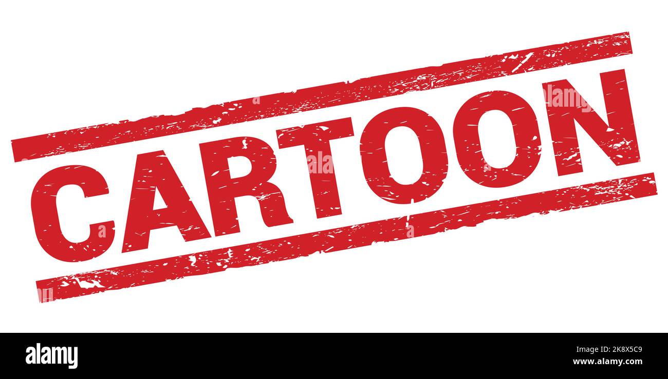 CARTOON text written on red rectangle stamp sign Stock Photo - Alamy