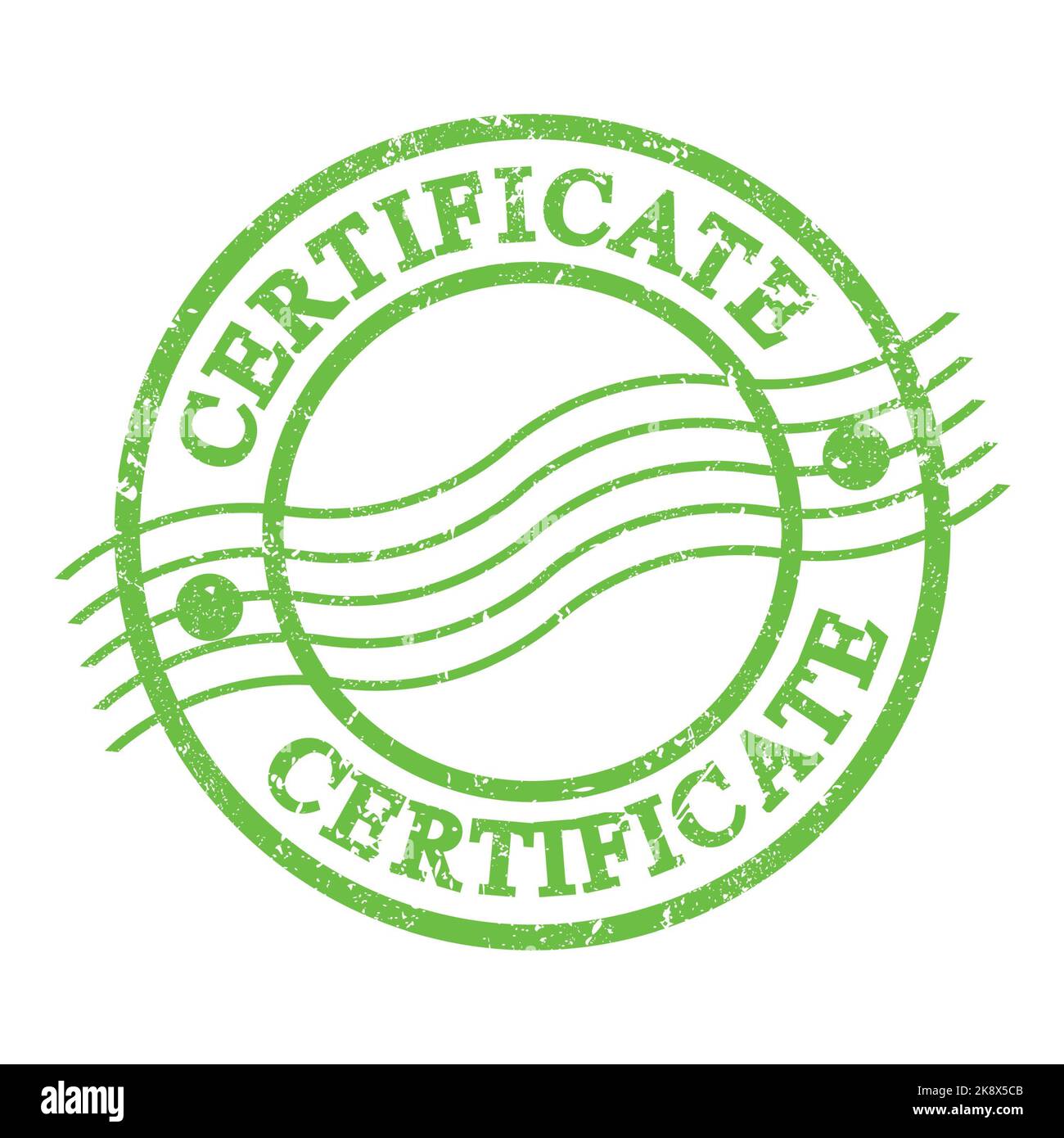 CERTIFICATE, text written on green grungy postal stamp Stock Photo - Alamy