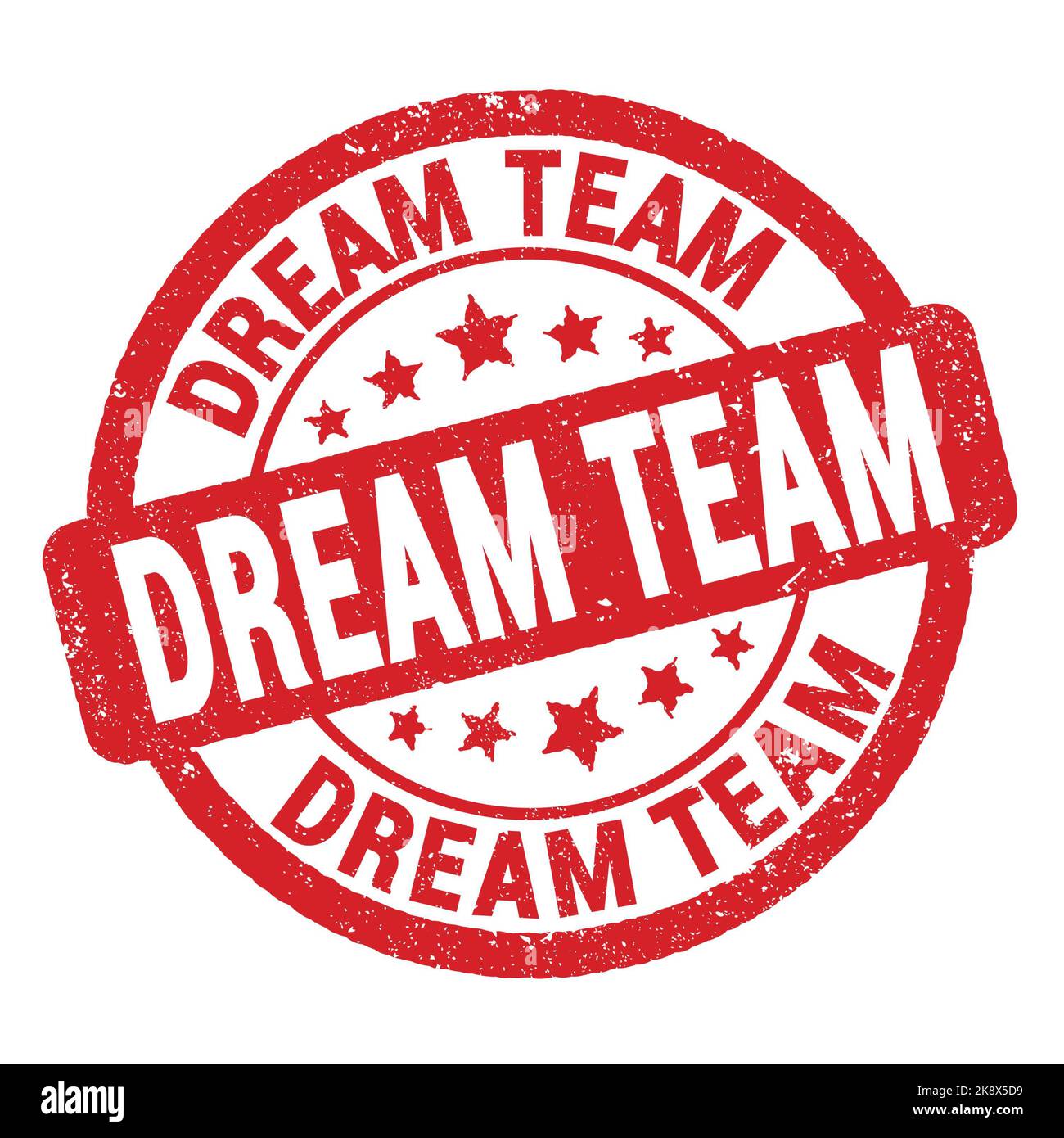 DREAM TEAM text written on red grungy stamp sign Stock Photo - Alamy