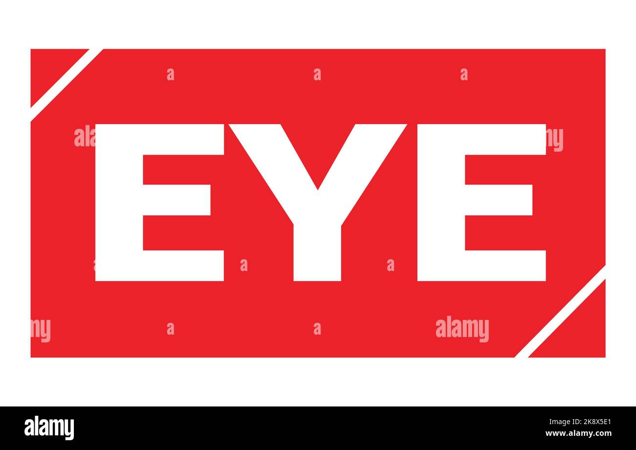 EYE text written on red rectangle stamp sign Stock Photo - Alamy