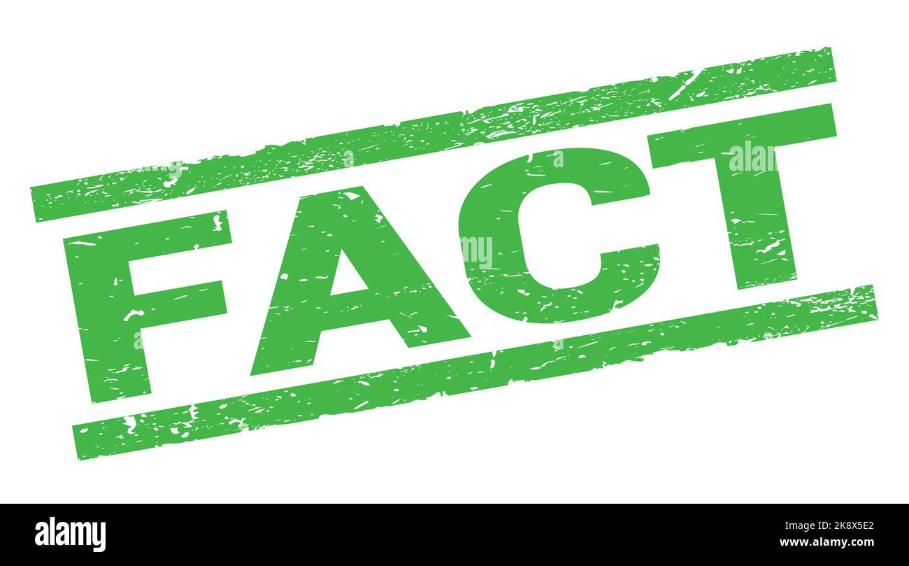 FACT text written on green rectangle stamp sign Stock Photo - Alamy