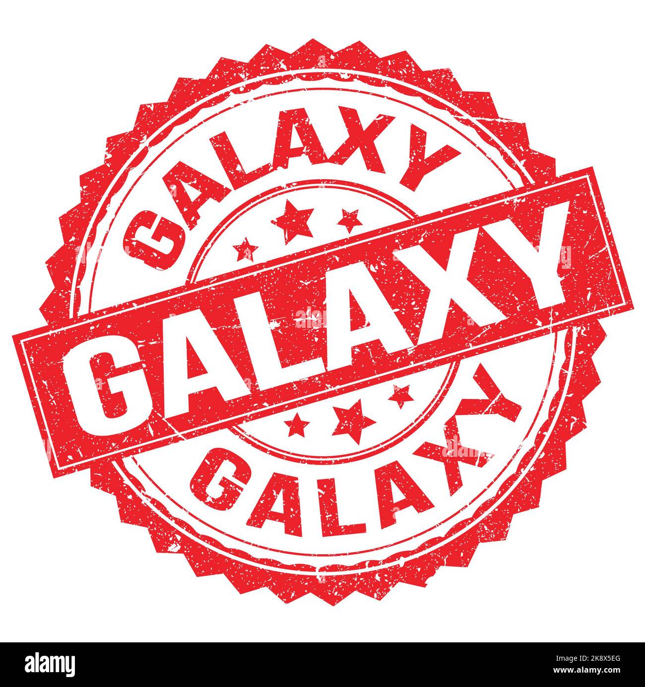 GALAXY text written on red round stamp sign Stock Photo - Alamy