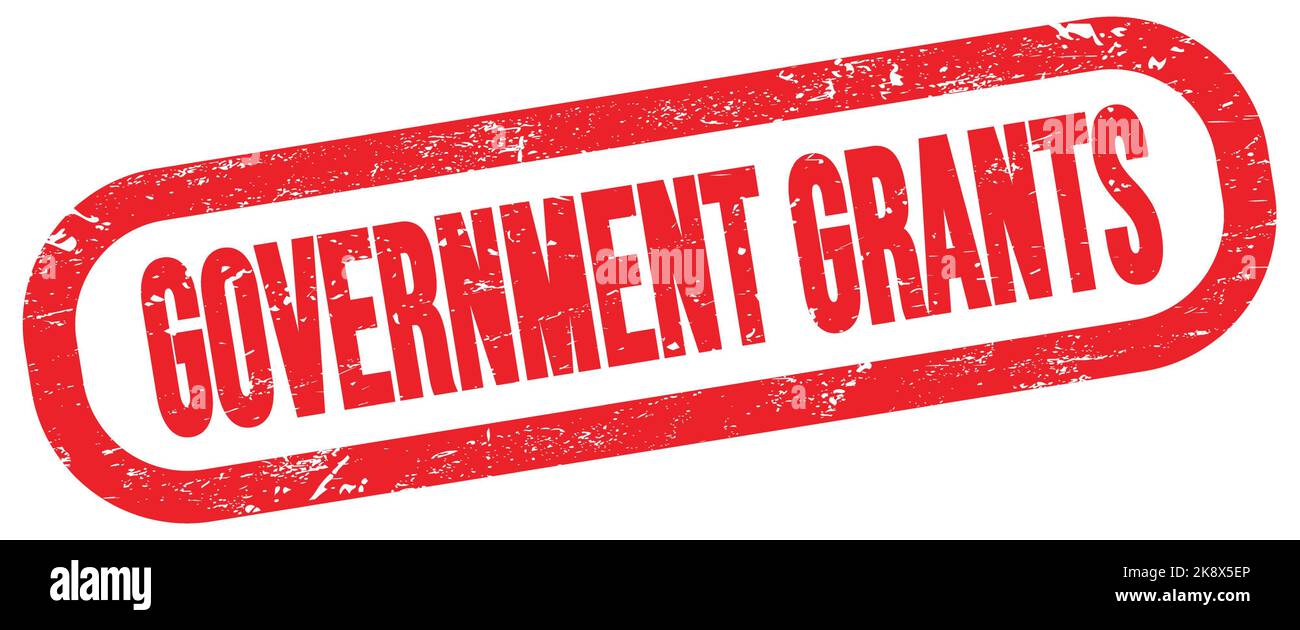 GOVERNMENT GRANTS, text on red rectangle stamp sign Stock Photo - Alamy