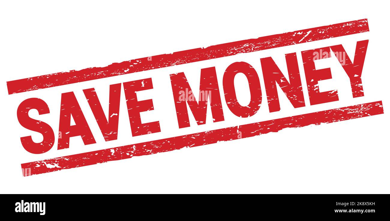 SAVE MONEY text written on red rectangle stamp sign Stock Photo - Alamy