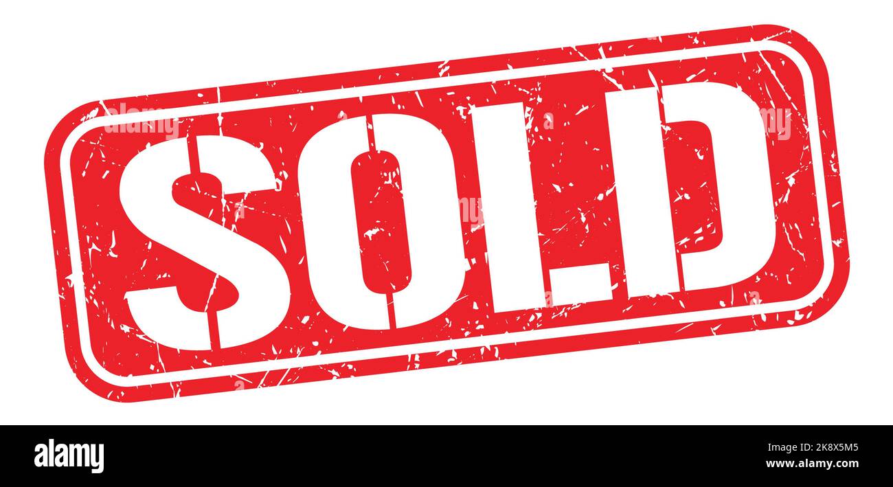 SOLD text written on red grungy stamp sign Stock Photo - Alamy