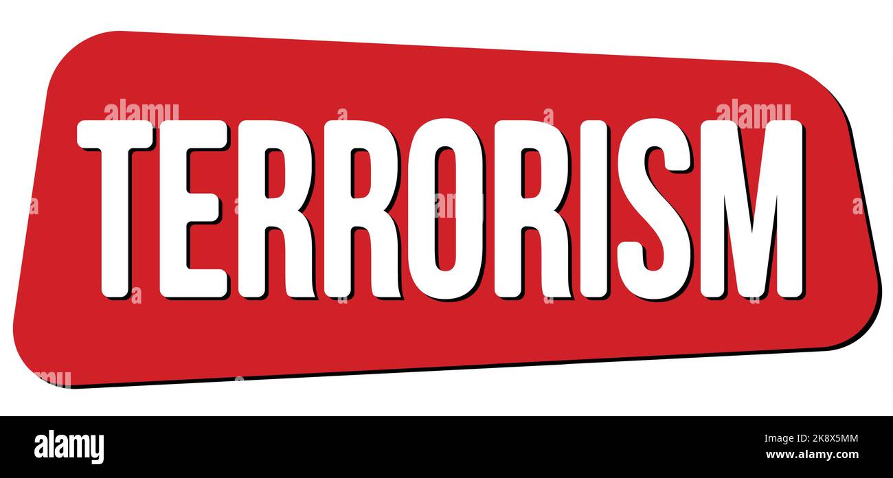 TERRORISM text written on red trapeze stamp sign Stock Photo - Alamy