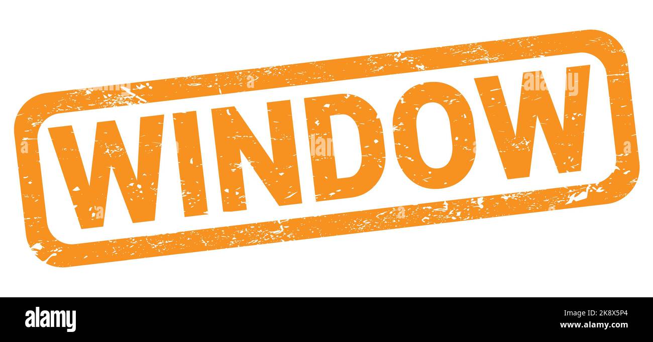 WINDOW text written on orange rectangle stamp sign Stock Photo - Alamy