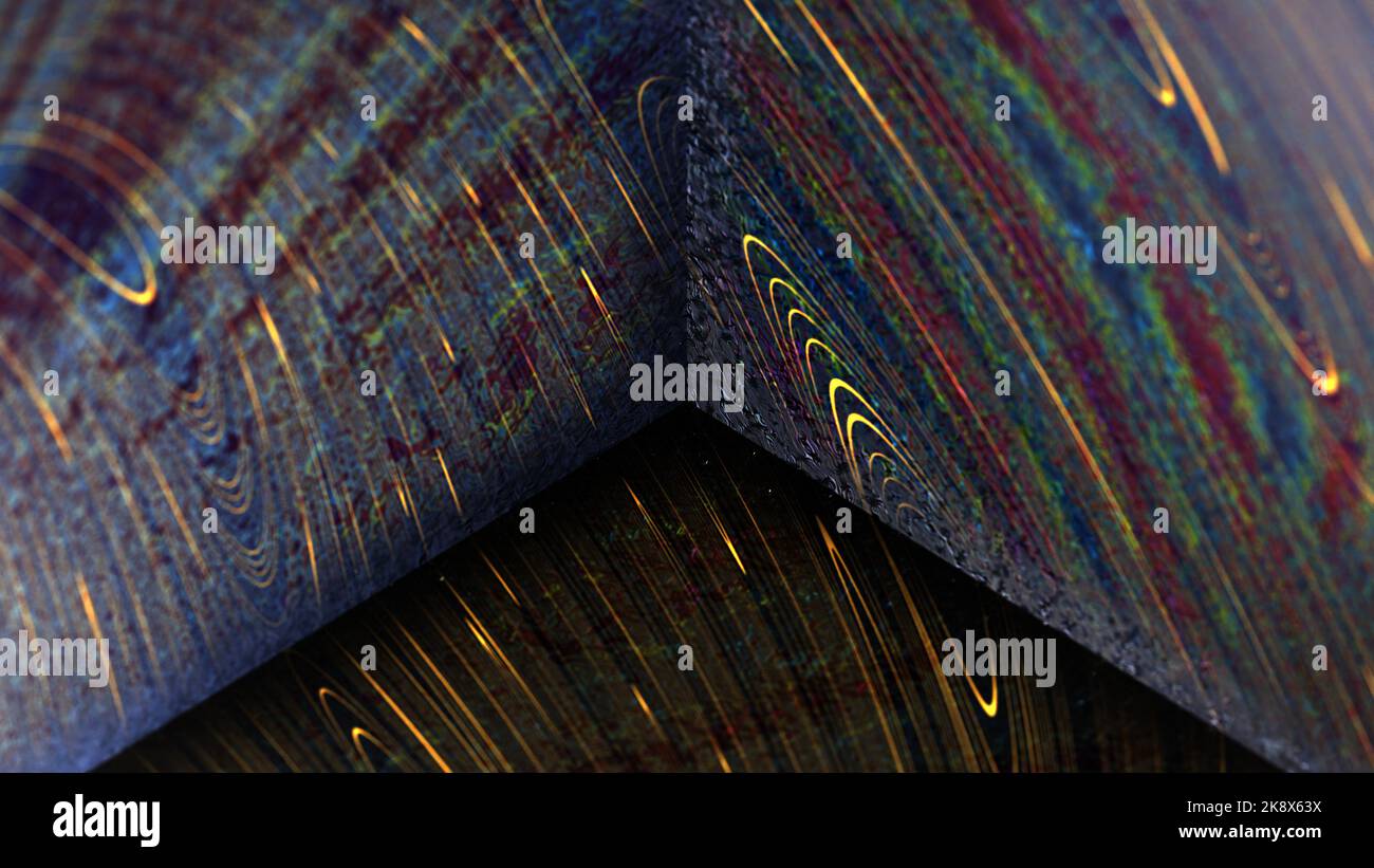 3D hyper-realistic rendering of abstract object with grunge texture and ...