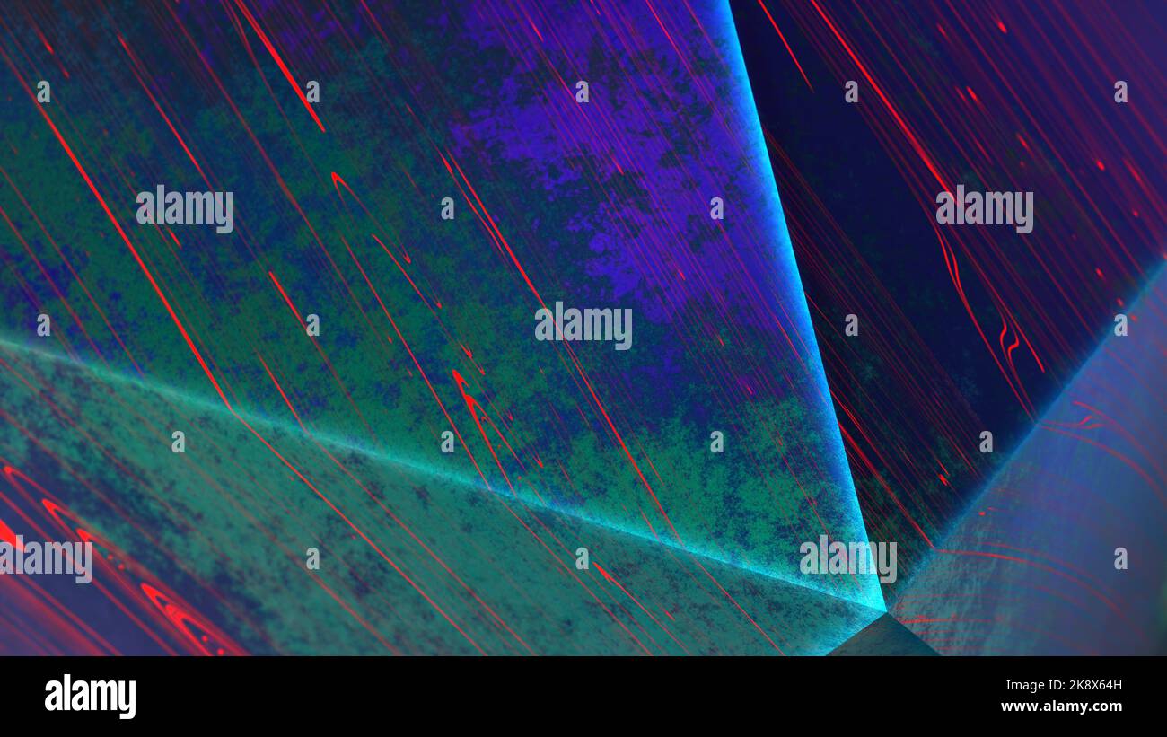 3D hyper-realistic rendering of abstract object with grunge texture and ...