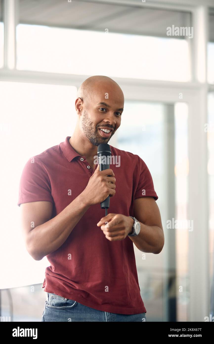 I hope my message inspires someone. a handsome young man speaking over ...