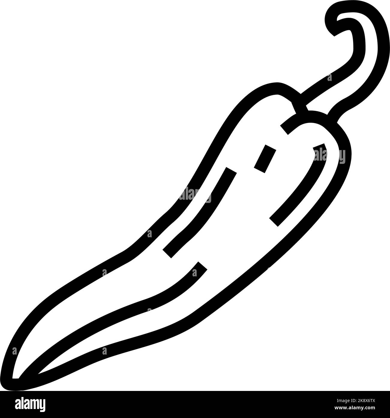 yellow chili pepper line icon vector illustration Stock Vector Image ...