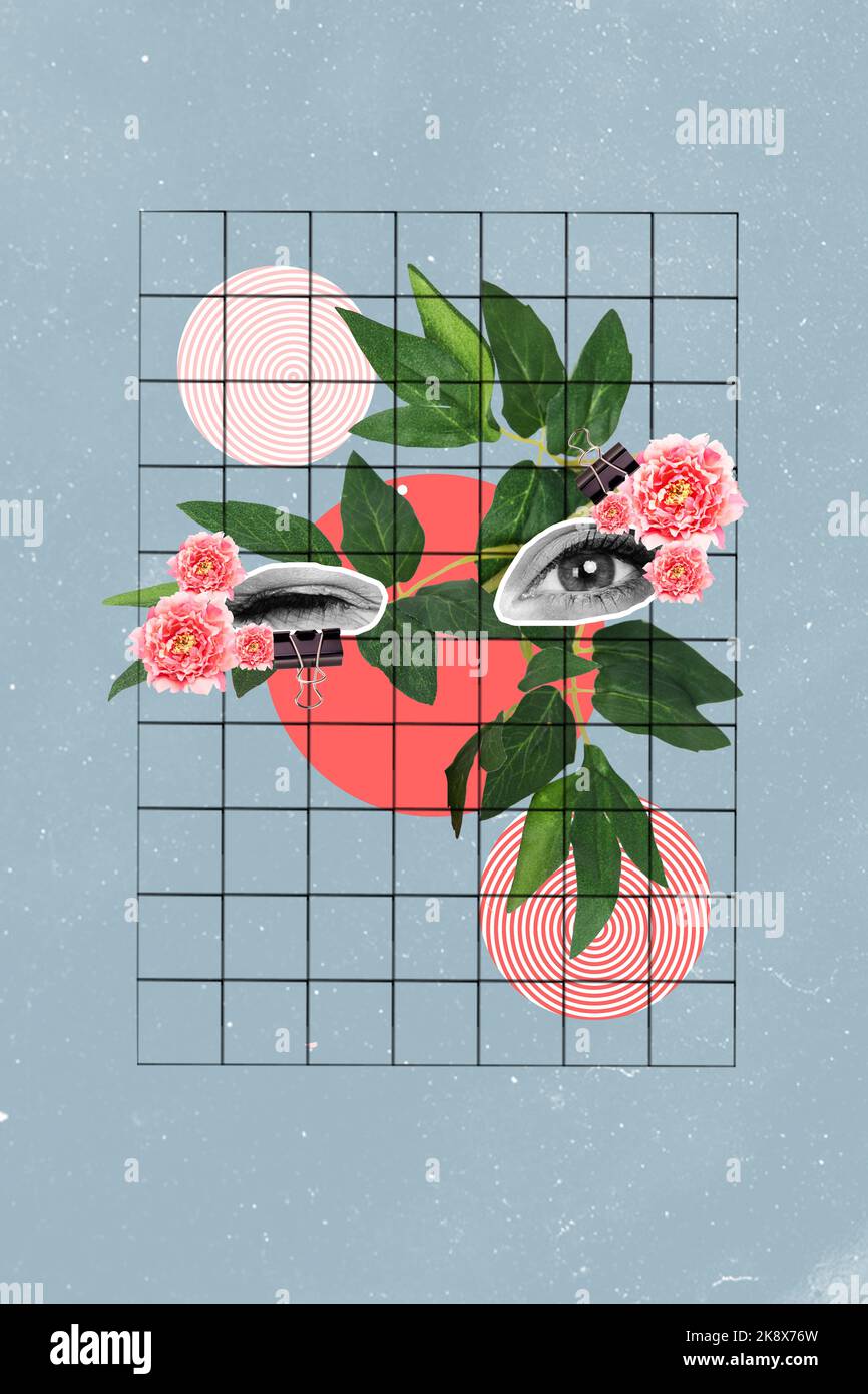 Vertical collage image of human eyes black white gamma wink blink fresh ...