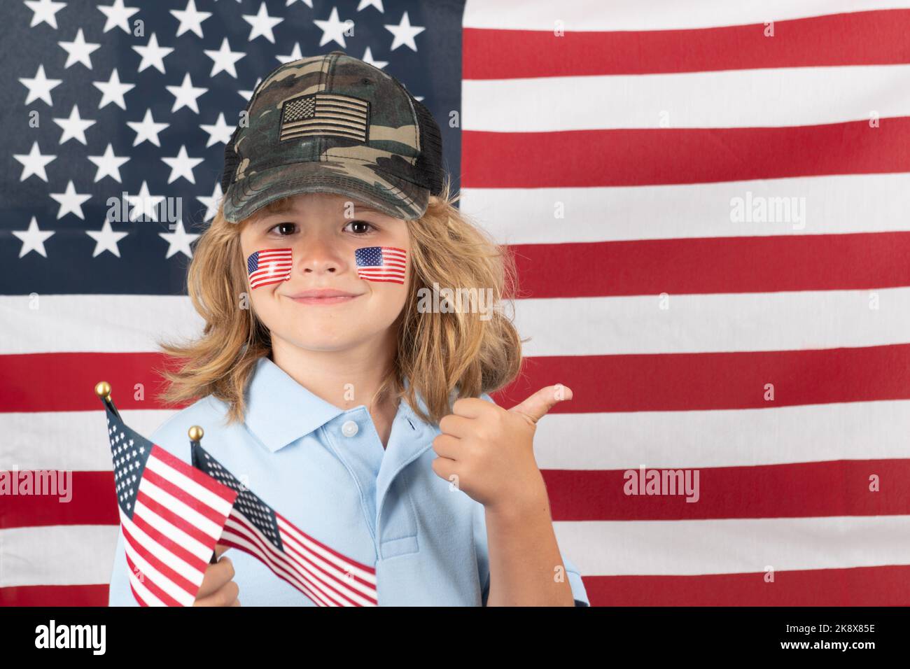 Kid celebration independence day 4th of july. United States of America ...