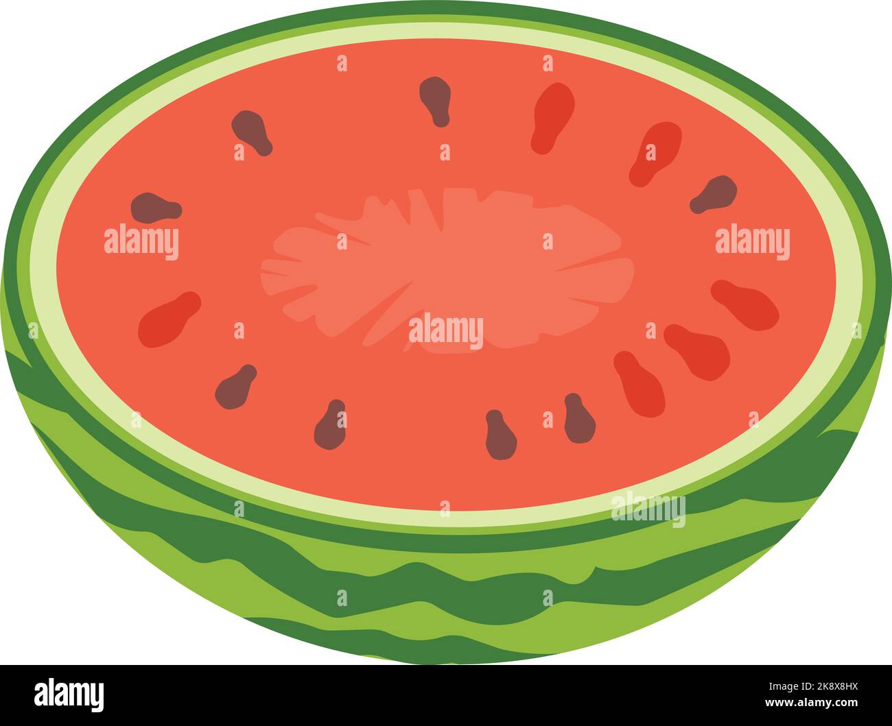 Half watermelon icon cartoon vector. Fruit slice Stock Vector Image ...