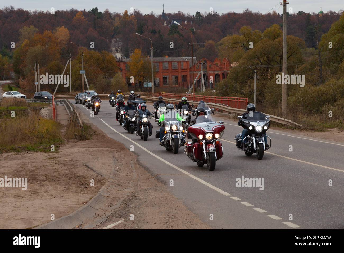 MOSCOW, RUSSIA, - OCTOBER 15, 2022: Motor race of Russian bikers in ...