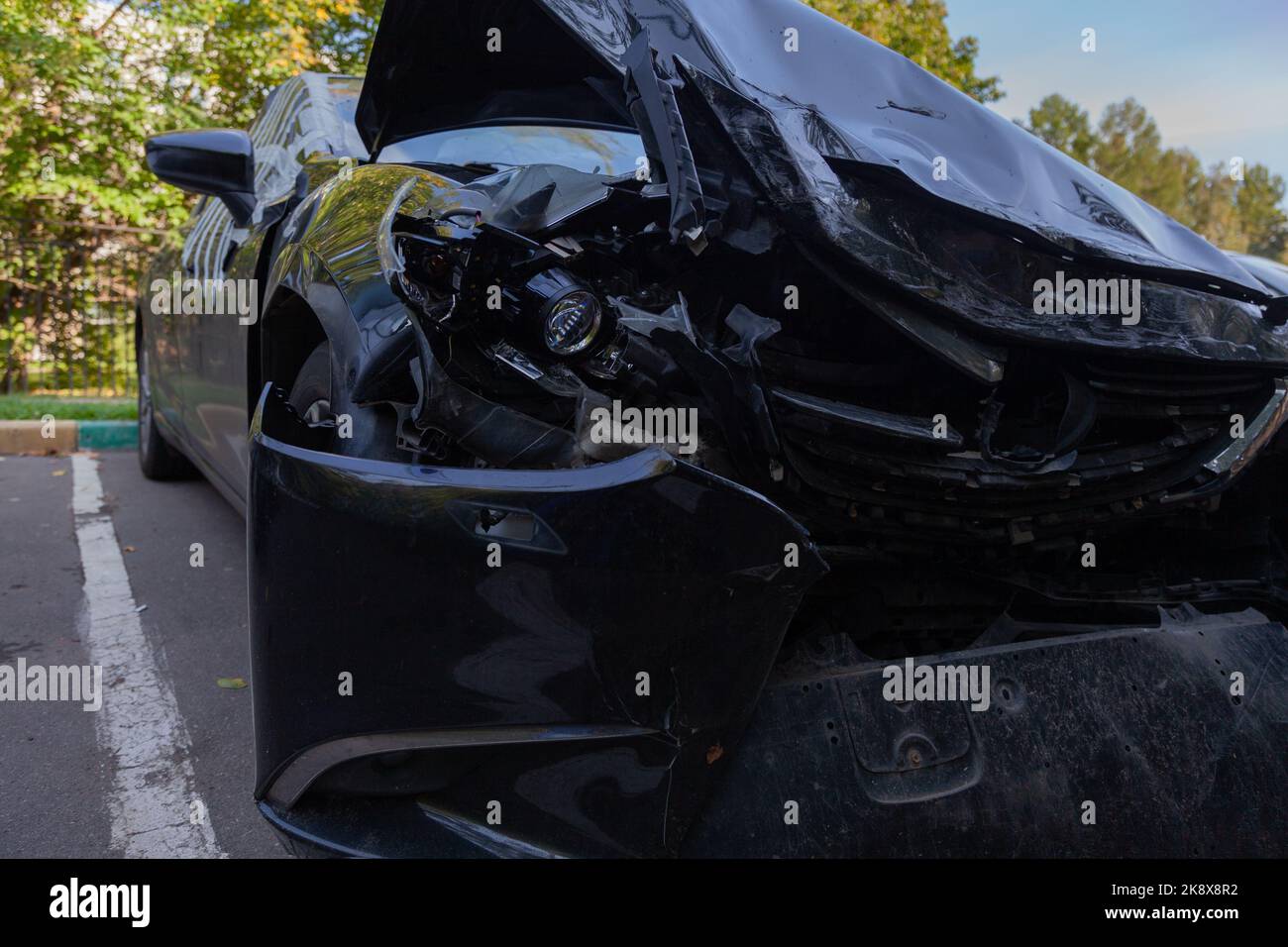 Parked car crash woman hi-res stock photography and images - Alamy