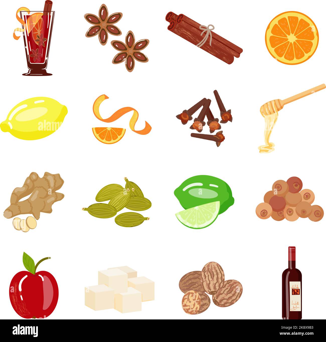 Mulled wine tea cocoa Stock Vector Images - Alamy