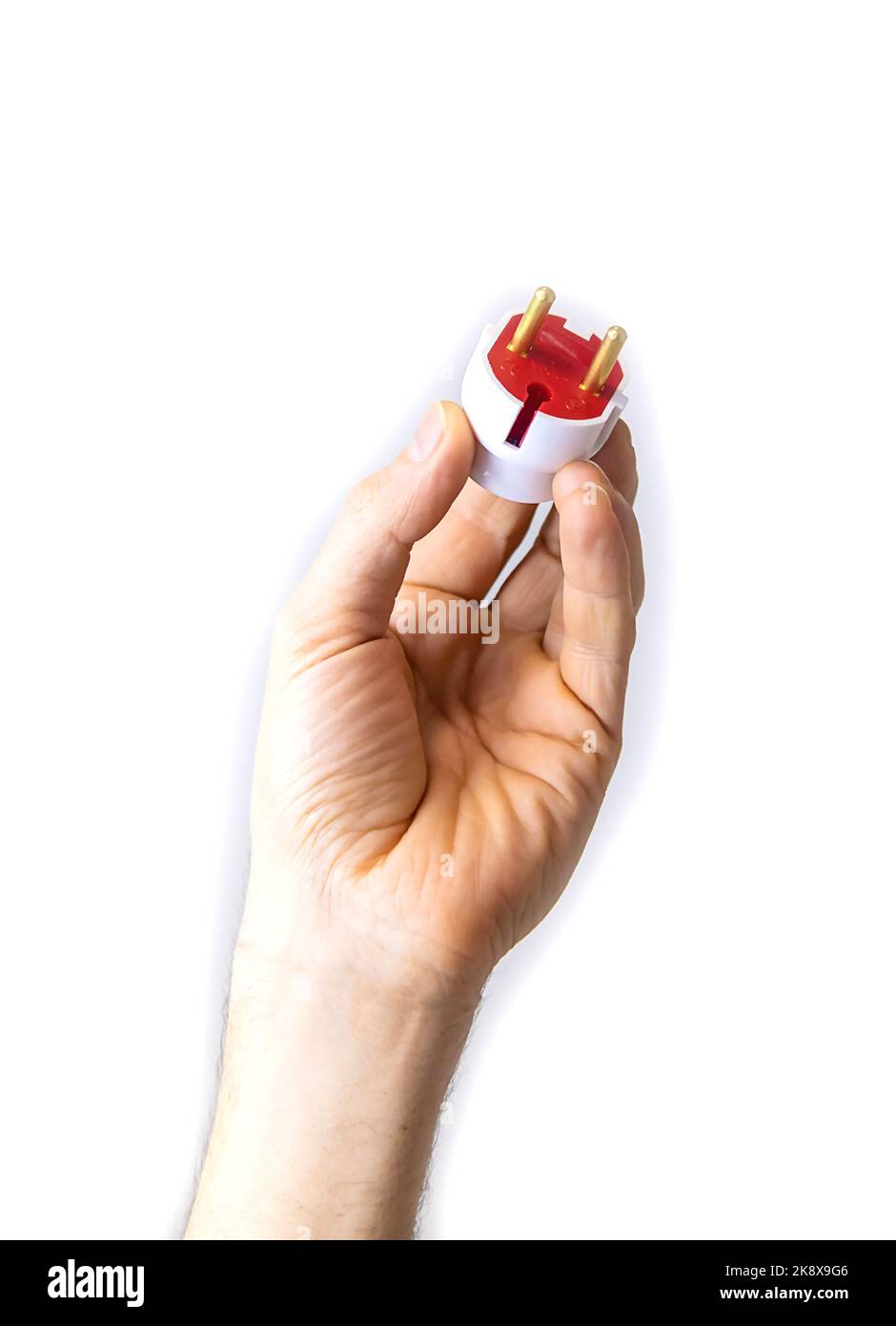 Hand plugging cable Cut Out Stock Images & Pictures - Alamy