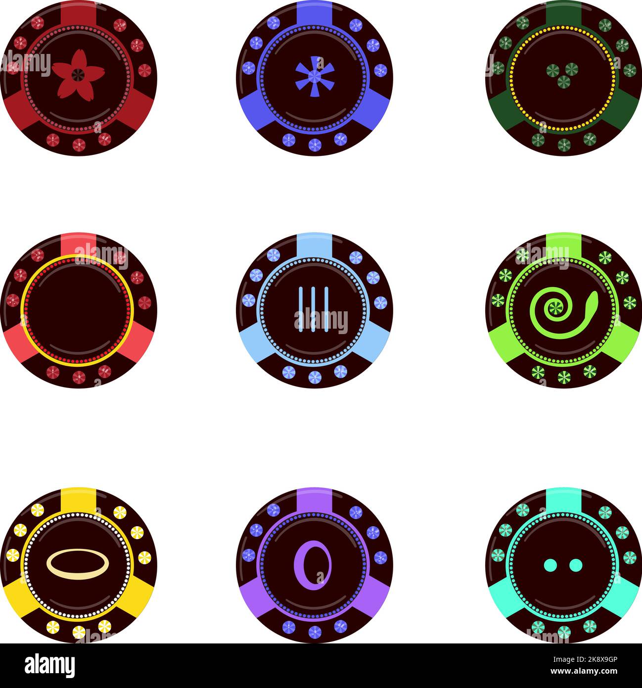 Stacks of poker chips Stock Vector Images - Alamy