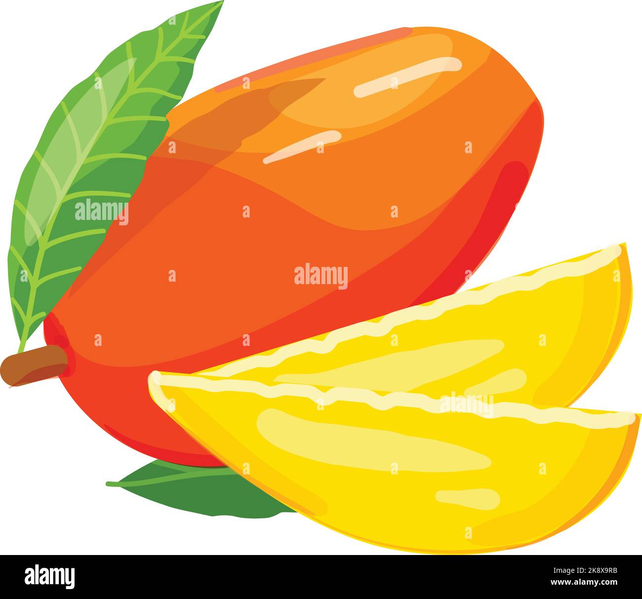Large mango icon cartoon vector. Summer dessert Stock Vector Image ...