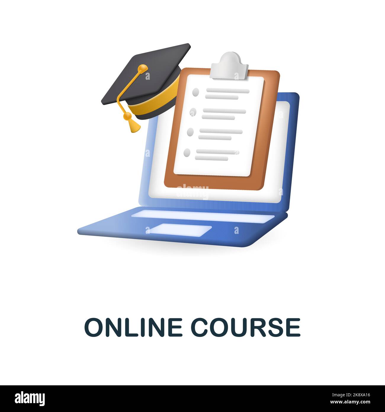 Online Course icon. 3d illustration from e-learning collection ...