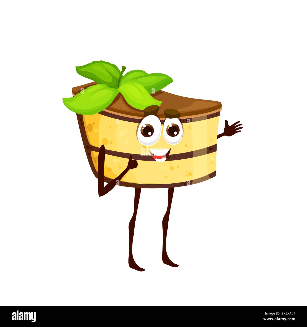 Cartoon cheesecake dessert character. Isolated vector cheerful slice of ...