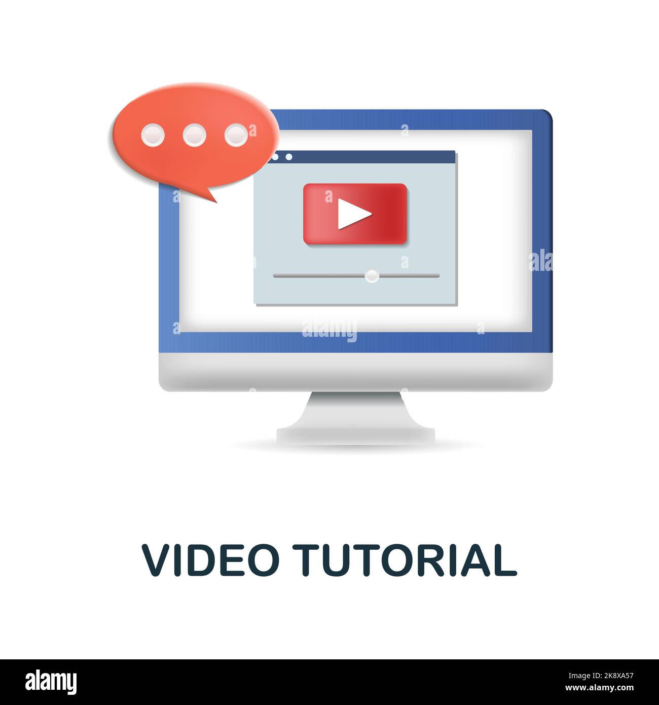 Video Tutorial icon. 3d illustration from e-learning collection ...